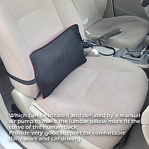 POPIPEN Inflatable Lumbar Support Pillow for Office Chair and Car Seat, Back Support Cushion with Air Pump for Reducing Lower Back Pain