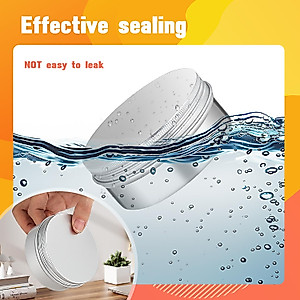 LIYAR 6 oz Tins with Lids 24 Pack Salve Tins 6 oz Aluminum Jar 180 ML Metal Container with Lid Salve Containers with Labels for Spices, Candies, Lip Balm, Candles(Silver)