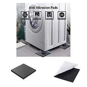 8 Pieces Black Neoprene Foam Anti Vibration Pads, Rubber Padding with Adhesive Backing, 6 in X 6 in X 1/8 in Rubber Insulation Anti-Vibration Pads