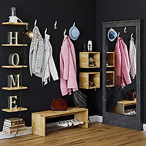 Toughook Heavy Duty Hooks for Hanging Coats, Jackets, Briefcases, Keys, Purse, Robe - Unbreakable Wall Mounted Coat Hook Holds Up to 50 Pounds - Perfect for Home, Office, Bathroom | White, 10 - Pack