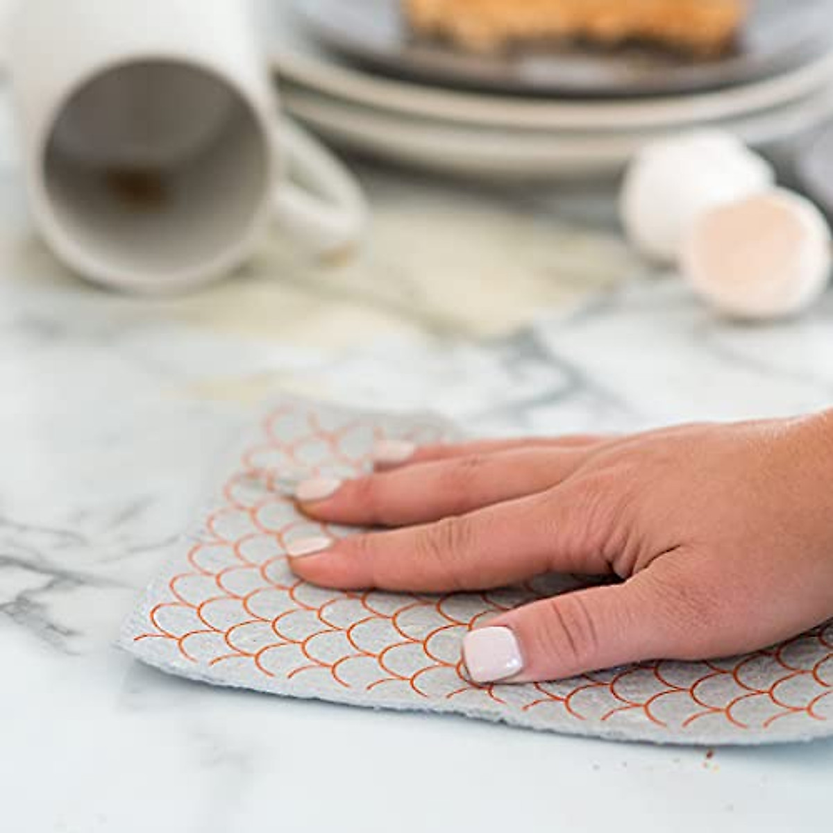 Full Circle Set of 3 Good Sheet Plant-Based Dishcloths – Super-Absorbent Reusable Dish Cloths - Multi-Use Washable Cleaning Cloths/Towels, Scales