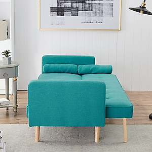 Modern Tufted Futon Sofa Bed Loveseat Convertible Sleeper Couch Daybed,Multifunctional Upholstered Folding Recliner,2 Seaters Small Love Seat Sofá for Living Room/Apartment/Office/Compact Places
