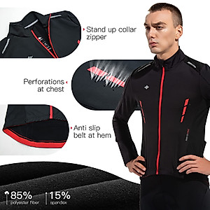 Santic Men's Cycling Bike Winter Jackets Windproof Fleece Thermal Warm UP Running Bike Bicycle Jacket Breathable Windbreaker