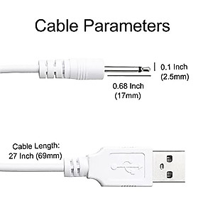 SEXBAY Original Replacement DC Charging Cable USB Cord for Rechargeable Wand Massagers Charger/Replacement DC Charging Cable