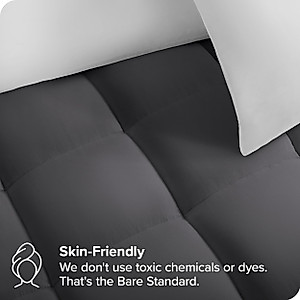 Bare Home Cal King Mattress Topper Cotton Top - Fitted Mattress Cover - Cooling Breathable Air Flow - 8" to 21" Deep Pocket - Mattress Pad Protector - Soft Noiseless Pad (California King, Grey)