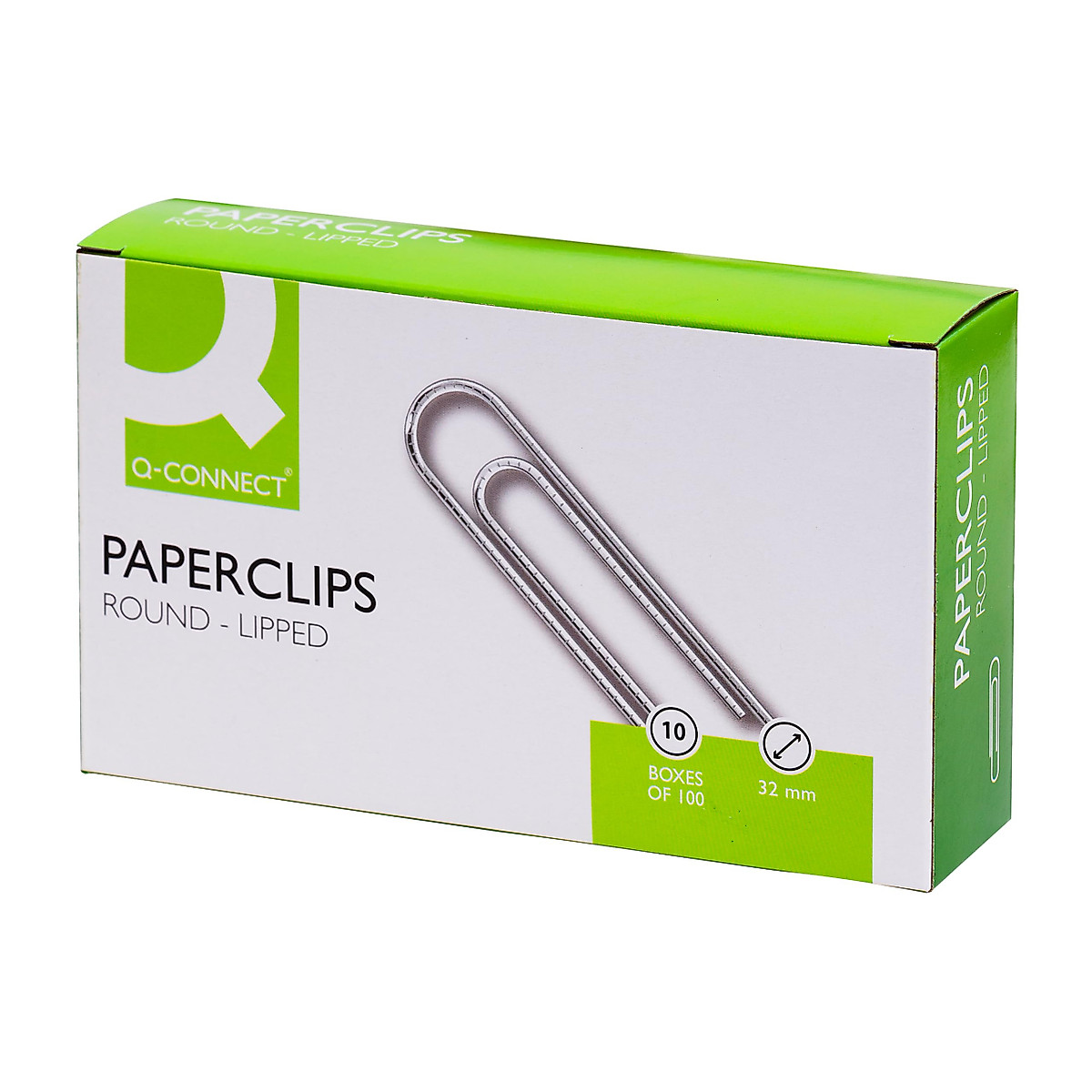 Q-Connect Lipped Paperclip, 32 mm KF01316Q - Pack of 1000