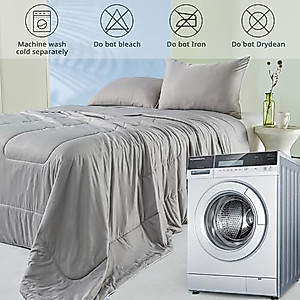 ENJOHOS Cooling Comforter Queen Size, Q-Max 0.45 Double Side Cold Blanket for Hot Sleepers Night Sweats, Cool Ice Silk Summer Comforter, Soft Breathable Lightweight Smooth Cool Comforter Bedding Grey