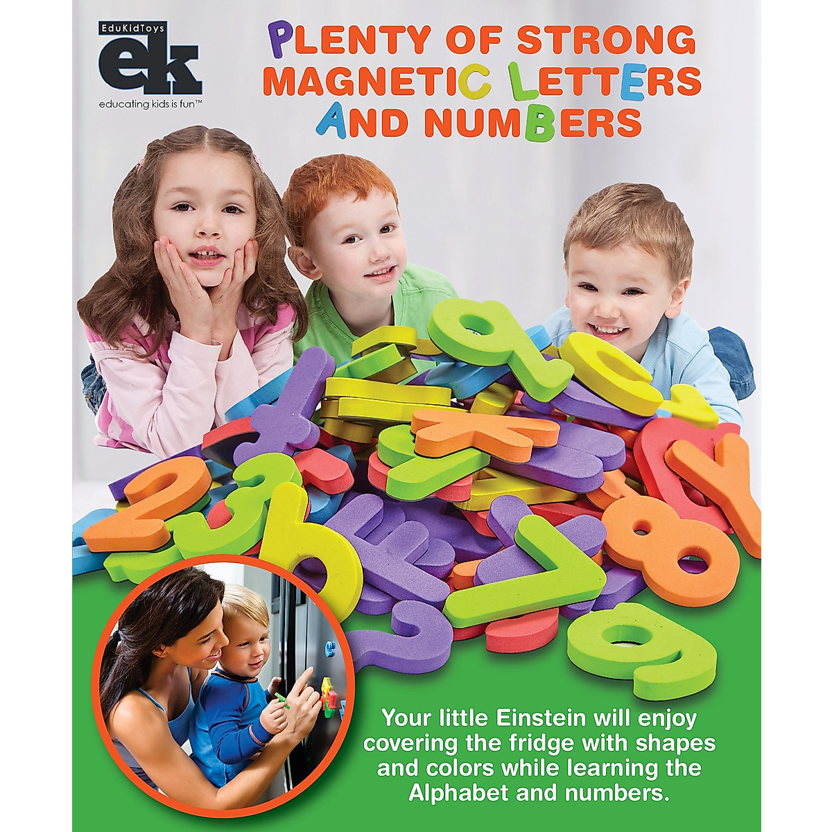 Magnetic Foam Letters and Numbers Premium Quality ABC, 93 Foam Alphabet Magnets | Educational Toy for Preschool Learning, Spelling, Counting in Canister