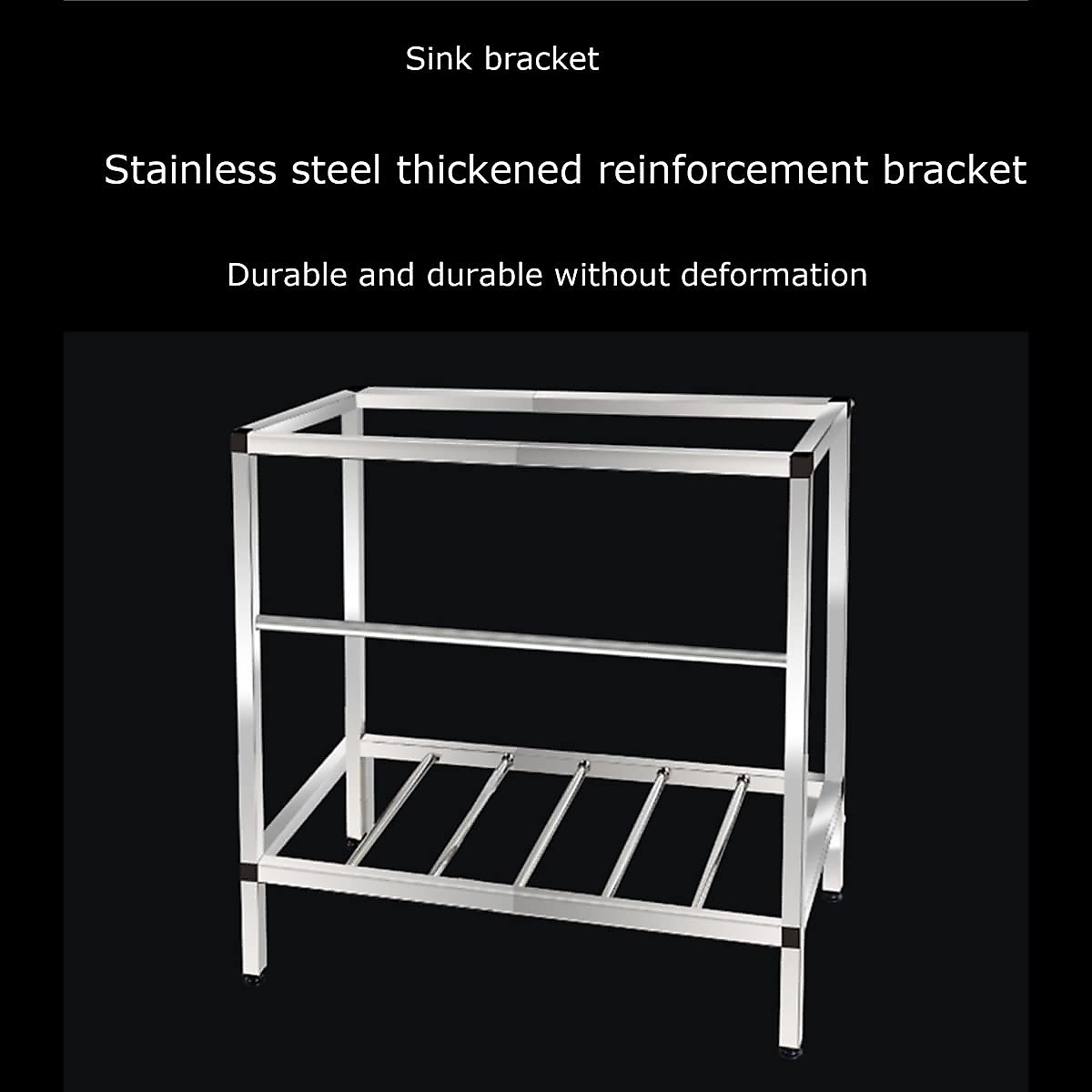 QHDPKU Freestanding Single Bowl Sink Commercial Restaurant Stainless Steel Sinks W/Workbench & Storage Shelves, Outdoor Kitchen Sink for Patio, Garden, Outdoor, 30 X 16 X 30 in