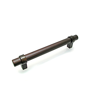Richelieu Hardware BP5016128BORB Greenwich Collection 5 1/16-inch (128 mm) Center-to-Center Brushed Oil-Rubbed Bronze Modern Cabinet and Drawer Bar Pull Handle for Kitchen, Bathroom, and Furniture