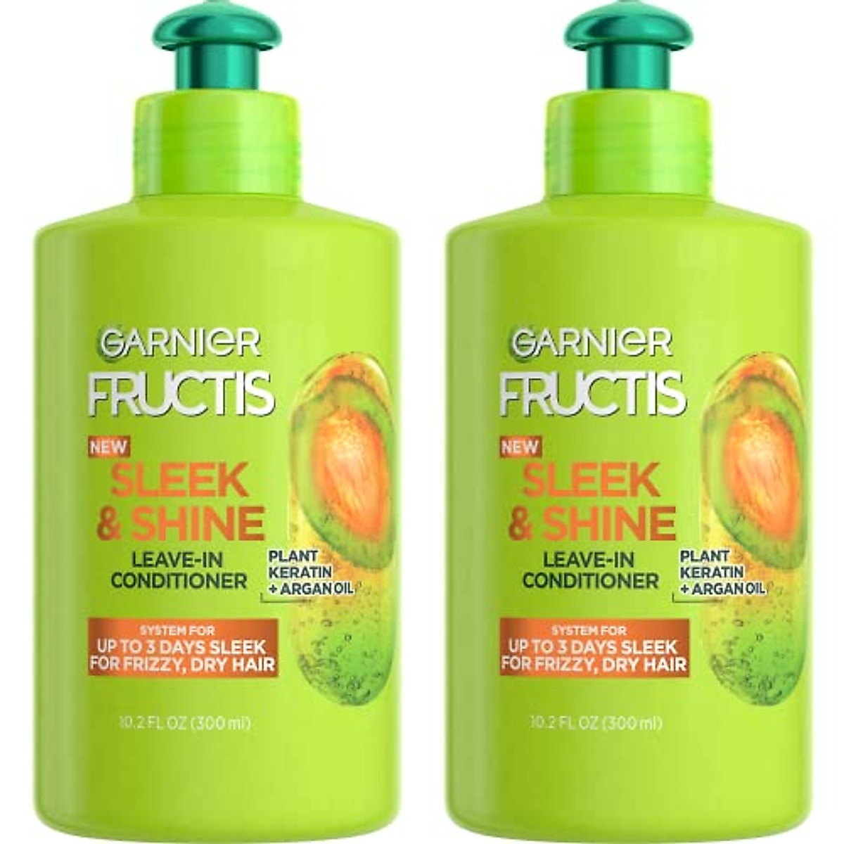 Garnier Fructis Sleek and Shine Intensely Smooth Leave-In Conditioning Cream, 10.2 Ounce (Pack of 2)