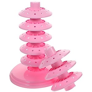 Cake Pops Stand 2pcs Lollipop Display Holder Round Candy Holder Cake Pop Stand Ring Stand Lollipop Showing Tower for Wedding Showers Birthday Party Favors, Pink