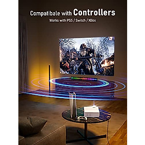 YEHUA WiFi Projector, 4K HD Outdoor Projector Mini Projector with Remote, 1080P & 160" Screen Supported, Movie Home Theater for TV Stick, Laptop,PC, iOS & Android, PS4, HDMI, USB, AUX, AV