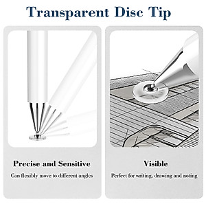 MEKO Magnetic Disc Stylus for iPad Pencil Compatiable with All Touch Screen Devices Including Smart Phones, Computers, Tablets (2-Packs Stylus Pen with Acessories)