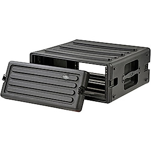 SKB Cases 4U rSeries Standard Roto Molded LLDPE Rack with Flush Carry Handles and Non-Slip Rubber Feet, Includes Rack Mount Screws