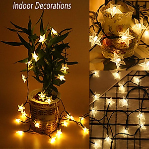 Winboom 100 Led 39.4FT Solar Christmas Lights Outdoor Waterproof 8 Modes Star Solar String Lights,Solar Powered Fairy Light for Outside Garden Tree