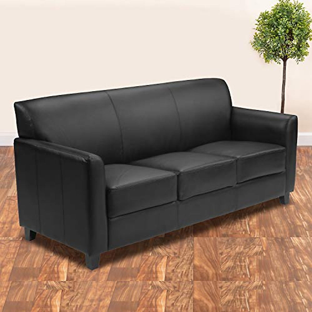 Flash Furniture HERCULES Diplomat Series Black LeatherSoft Sofa