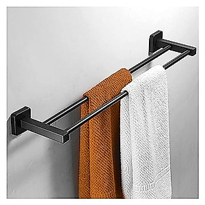 Towel BAR Rack Towel Rack Wall Mounted Towel Rails,Bath Double Towel Storage Rack Towel Bar Space Aluminum Towel Rod for Bathroom or Kitchen, Bathroom Hardware/50Cm (Size : 60Cm)