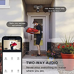IBRIGHT Smart Floodlight Camera, 2.4Ghz 1080P Security Camera Outdoor, 2600LM, Motion Detection, 2-Way Audio, Siren System, Night Vision, IP65, Works with Alexa & Google Assistant, No Monthly Fees