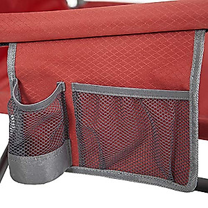 MacSports MacRocker Outdoor Foldable Rocking Chair | Portable, Collapsible, Springless Rockers with Rust-Free Anti-Tip Guards for Camping Fishing Backyard | Red (2 Pack)