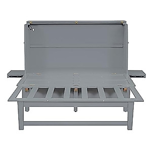 Harper & Bright Designs Queen Size Murphy Bed, Queen Murphy Cabinet Bed with USB Port and Removable Shelves on Each Side, Gray