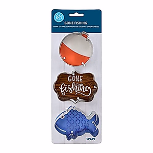 R & M International Gone Fishing Cookie Cutter, One Size, Silver