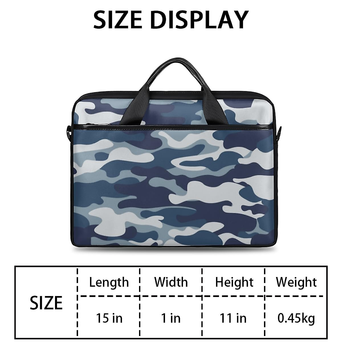 Retro Camo Laptop Computer Bag Waterproof Shoulder Messenger Bag 13-15 inch Durable Laptop Tote Bag with Shoulder Strap Handle Lightweight Crossbody Briefcase