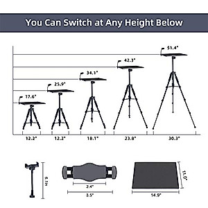 Facilife Projector Tripod Stand, Laptop Tripod Stand, Outdoor Projector Stand Adjustable Tall from 17.6 to 51.4 Inches, Multi-Purpose Portable Projector Stand Laptop Floor Stand for Laptop, DJ