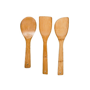 IMUSA USA Cookware Spoon Set 3-Piece, Bamboo