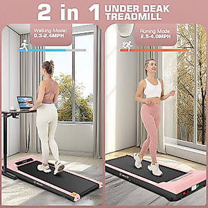 300lbs Weight Capacity Walking Pad, ANCHEER 2.5HP Under Desk Treadmill with Remote Control, Compact Electric Treadmill for Home/Gym/Office with LED Screen, Ultra-Quiet/Installation-Free
