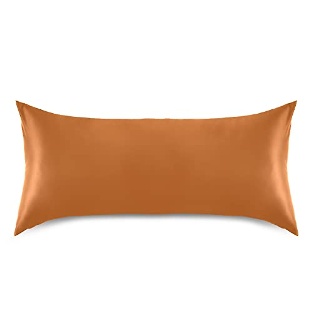 xigua Satin Pillowcase Plain Rust Orange Solid Color Silk Satin Pillowcase for Hair and Skin Satin Pillow Cases with Envelop Closure 20x26 in