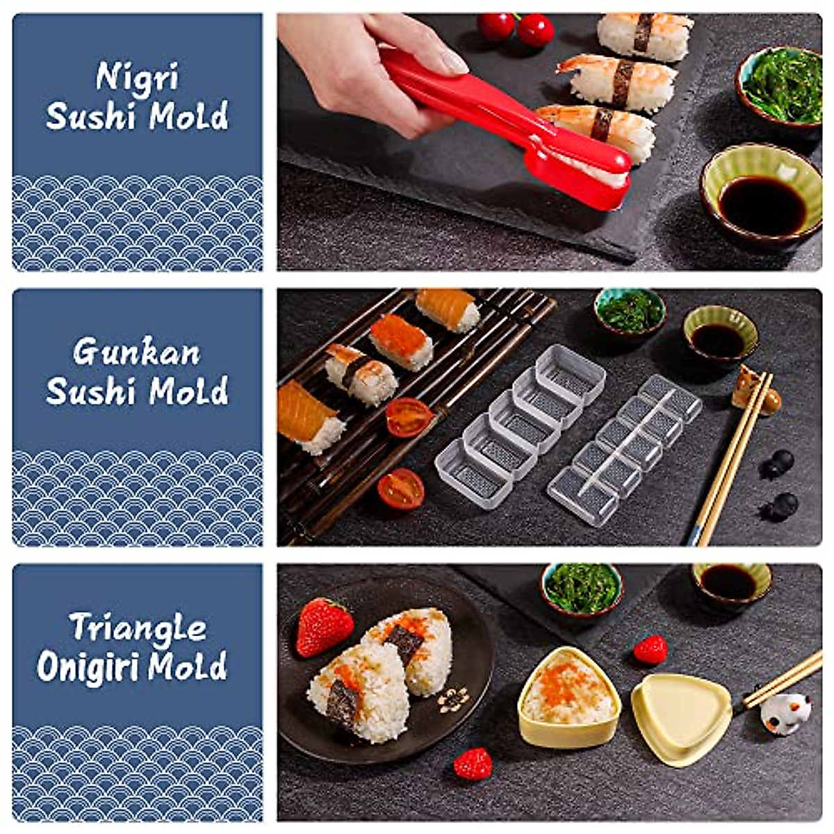 FUNGYAND Sushi Making Kit, 27 Pcs Pro Sushi Kit Includes Bazooka Roller, Cutting Mold, Bamboo Mats, Musubi Maker, Nigiri Mold, Sushi Knife, Chopsticks, Sauce Dishes, & More All-in-One DIY Sushi Gift