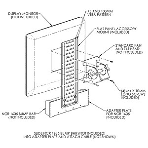 Practical Quality Systems Universal back of screen 75 100mm VESA bump bar mount for NCR 1635