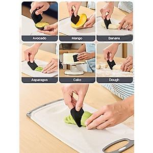 Pan Scraper, CLUEAPOP 5 Pcs Pot Scraper Plastic, Pot Scraper Non Scratch for Cast Iron, Pot and Pan Cleaning, Sturdy Scraper Kitchen Tool