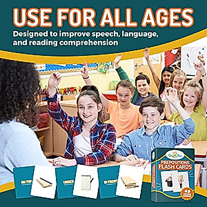 Preposition Flash Cards | 7 Total Prepositions 49 Picture Cards for Speech Therapy - for Teachers, Parents, ESL Teaching Materials and Speech Therapy Materials with 5 Sequencing Learning Games