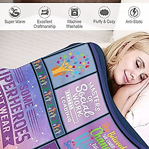 FTEFueie Social Worker Gifts Blanket, Social Worker Appreciation Gifts, Social Worker Gifts for Women, Social Worker Birthday Gifts, Social Work Month Gifts for Social Worker Throw Blanket 50"X60"