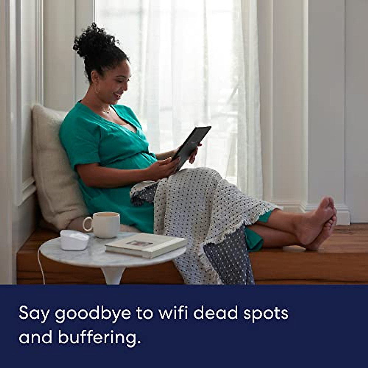 Echo Dot (5th Gen) Glacier White with eero Mesh Wifi Router