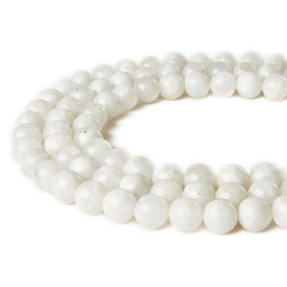 60pcs 6mm Moonstone Beads Natural Gemstone Beads Round Loose Beads for Jewelry Making