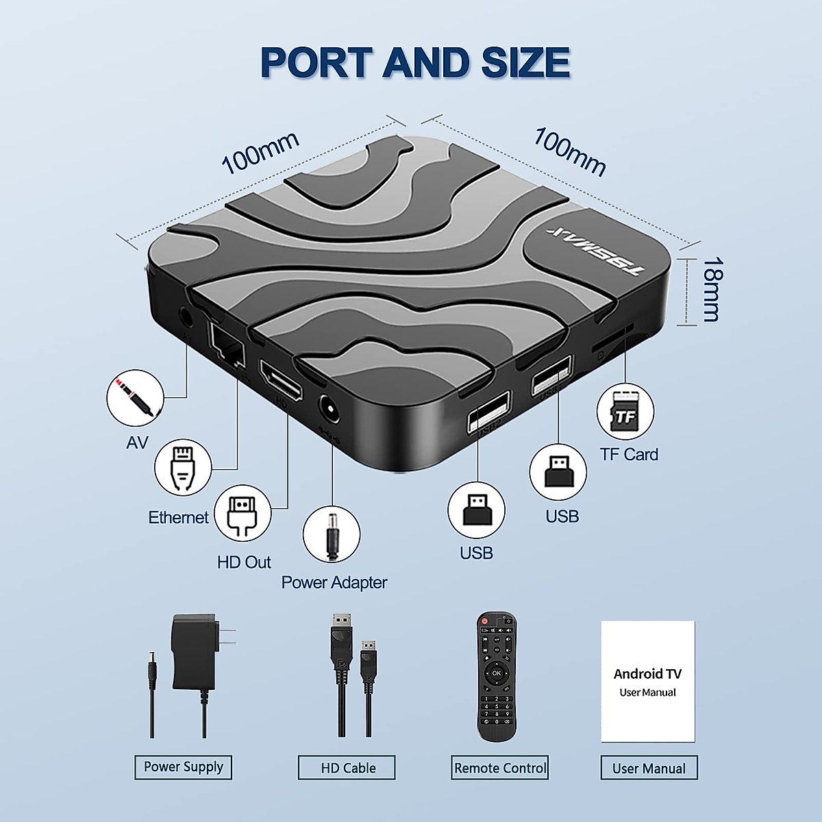 EASYTONE 2024 Android TV Box 12.0,Android Box TV 4GB RAM 32GB ROM H618 Quad-Core CPU 6K TV Box Support 2.4/5G Dual WiFi Ethernet Bluetooth 4.0 H.265 Android Smart TV Box