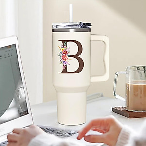 Personalized Gifts For Women - Personalized Gifts For Birthday, Christmas - Monogrammed Gifts Customized Gifts For Woman, Mom, Wife, Best Friend, Sister, Coworkers - Custom Tumbler With Handle 40oz