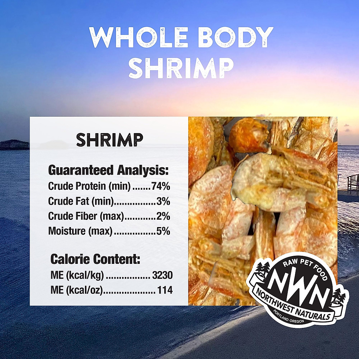 Northwest Naturals Raw Rewards Freeze-Dried Shrimp Treats for Dogs and Cats - Bite-Sized Pieces - Healthy, 1 Ingredient, Human Grade Pet Food, All Natural - 1 Oz