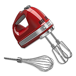 KitchenAid KHM7210ER 7-Speed Digital Hand Mixer with Turbo Beater II Accessories and Pro Whisk - Empire Red & Variable Speed Corded Hand Blender - KHBV53