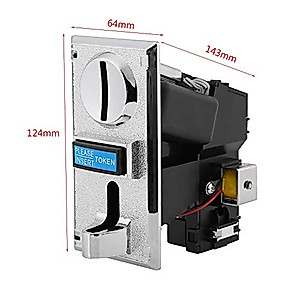 Multi Coin Acceptor Selector Accept 6 Different Kinds of Coins for Game Machines, Vending Machines, Coin-Operated Telephone, Coin-Operated Washers Dryers