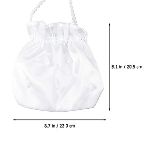 ULTNICE Satin Money Bag Bridal Wedding Dolly Bag Party Handbag (White), 1
