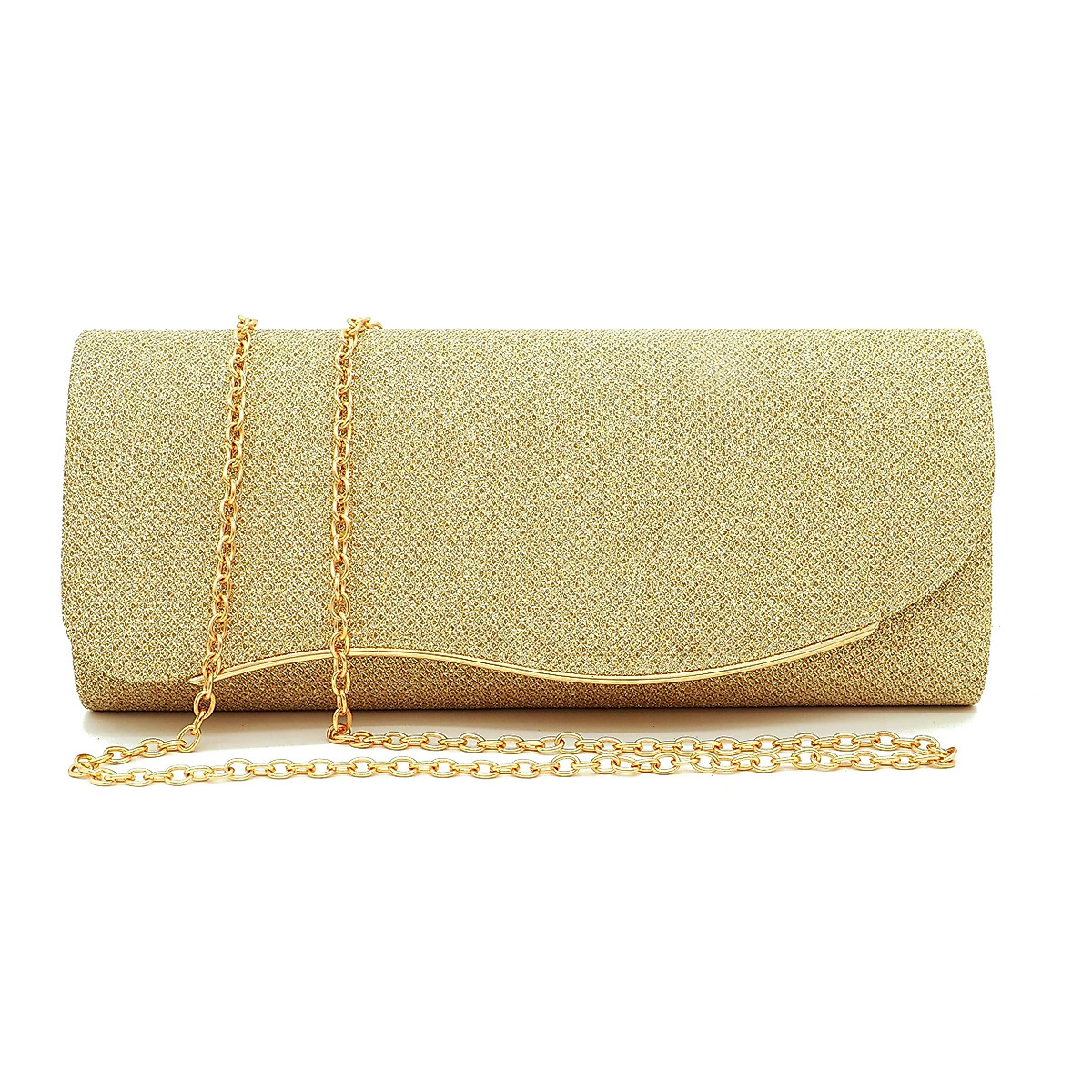 RAPENG Women's Evening Bag Glitter Clutch Wedding Bridal Purse Sparkle Cocktail Party Prom Handbag (gold)