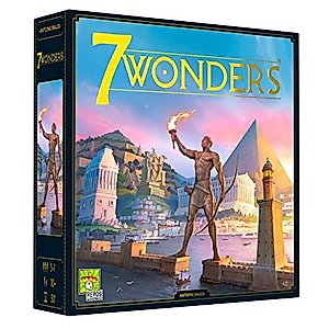 7 Wonders Board Game BASE GAME (New Edition) | Family Board Game | Civilization Board Game for Adults | Strategy Board Game for Game Night | 3-7 Players | Ages 10+ | Made by Repos Production