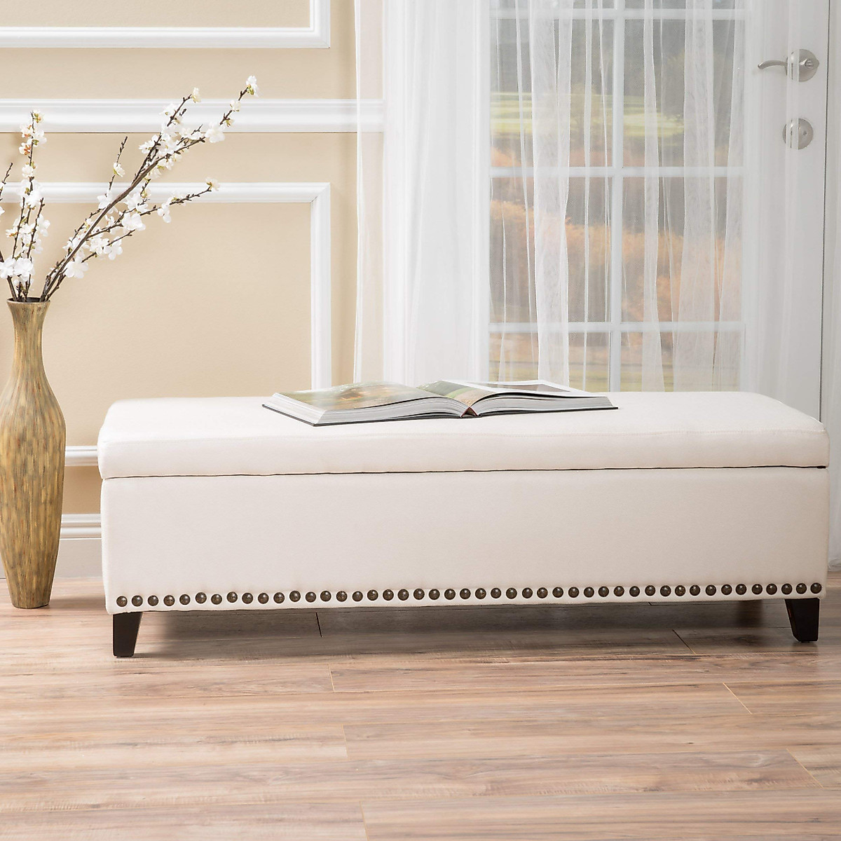 Christopher Knight Home Isra Fabric Ottoman, Beige