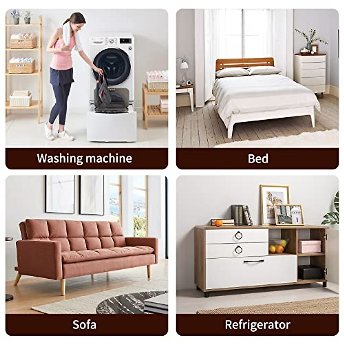 Furniture Movers, Heavy Duty Furniture Lifter Mover Tool Set of 4, 880 Lbs Load Capacity, 360° Rotation Moving Wheels for Sofa/Piano/Refrigerator (4 Pack)