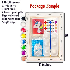 Indigo Art Studio Pre Drawn Canvas Paint Kit for Adults Kids | Stenciled | Art Activity | Afro Queen Retro | DIY Birthday Gift & Sip and Paint With Twist Party Favor (8x10 Inches)