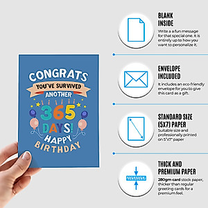 Funny birthday card for him or her with envelope | Joke card idea for 16th, 18th, 21st, 30th, 40th, 50th, 60th birthday for men or women | Fun bday card for best friend, family, co-worker…